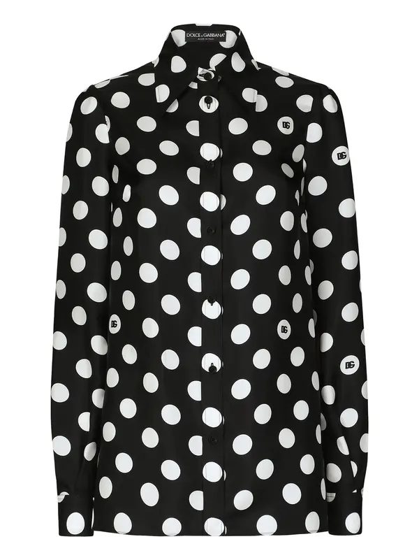 Dolce & Gabbana Silk Twill Polka-dot Shirt - Print