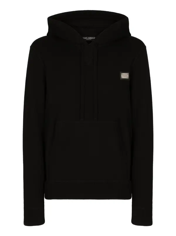 Dolce & Gabbana Wool And Cashmere Hooded Sweater - Black