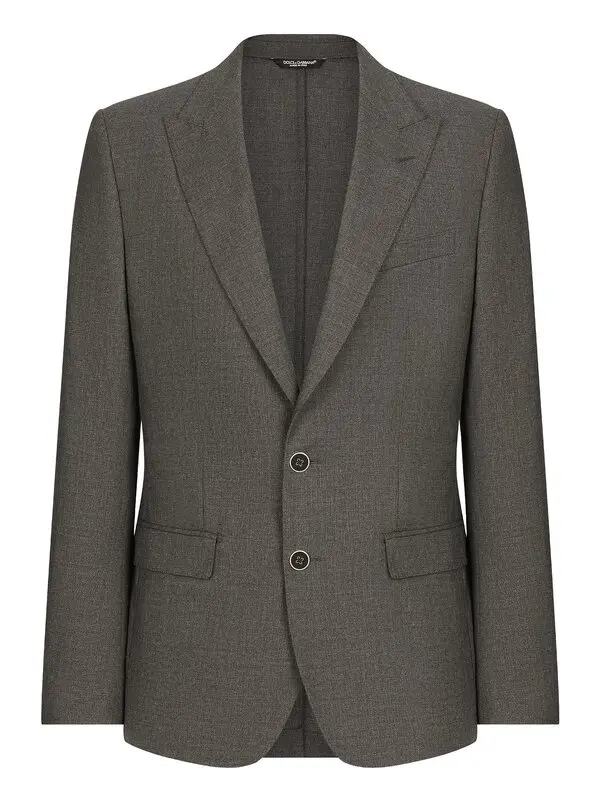 Dolce & Gabbana Single-breasted Wool Taormina-fit Jacket - Grey