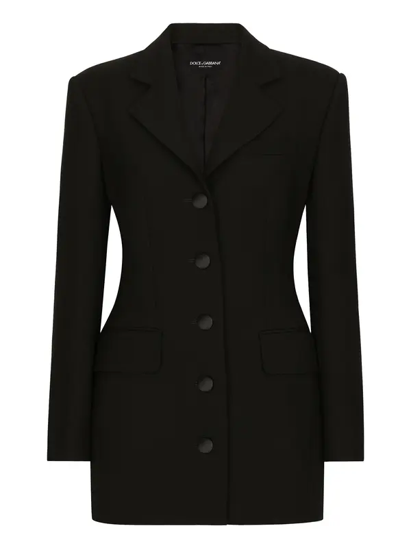 Dolce & Gabbana Long Single-breasted Dolce-fit Jacket - Black