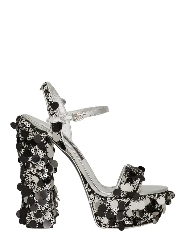 Dolce & Gabbana Keira Platform Sandals - Silver
