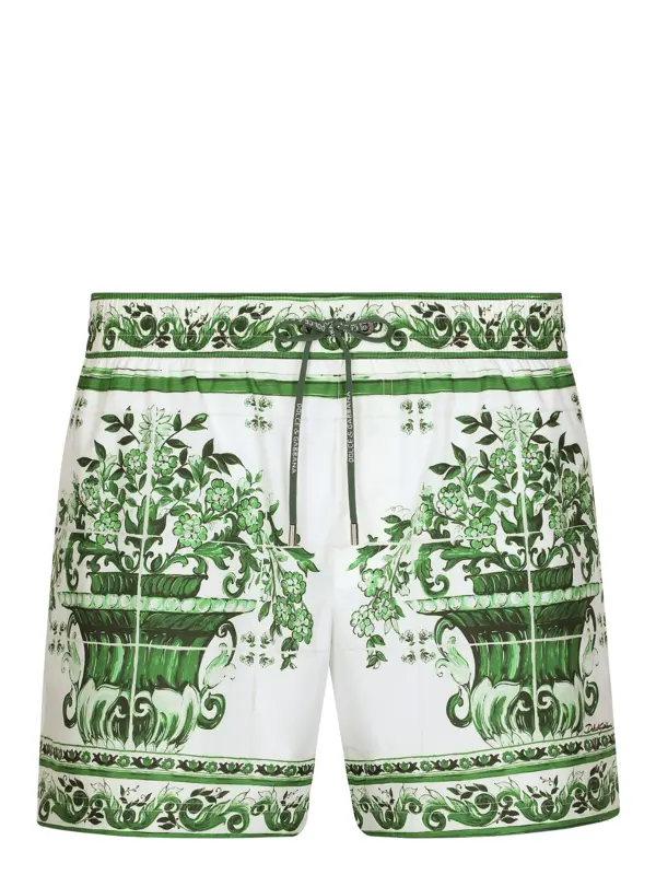 Dolce & Gabbana Swim Shorts With Majolica - Print