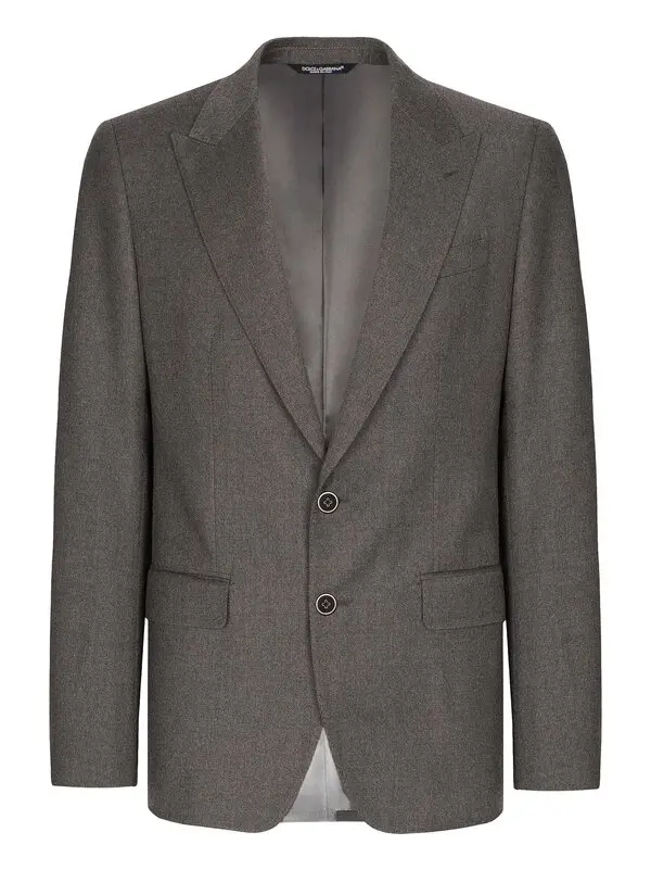 Dolce & Gabbana Single-breasted Stretch Flannel Sicilia-fit Jacket - Grey