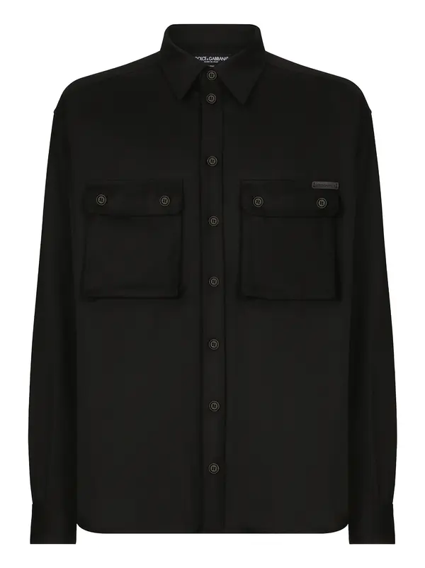 Dolce & Gabbana Oversize Flannel Shirt - Black