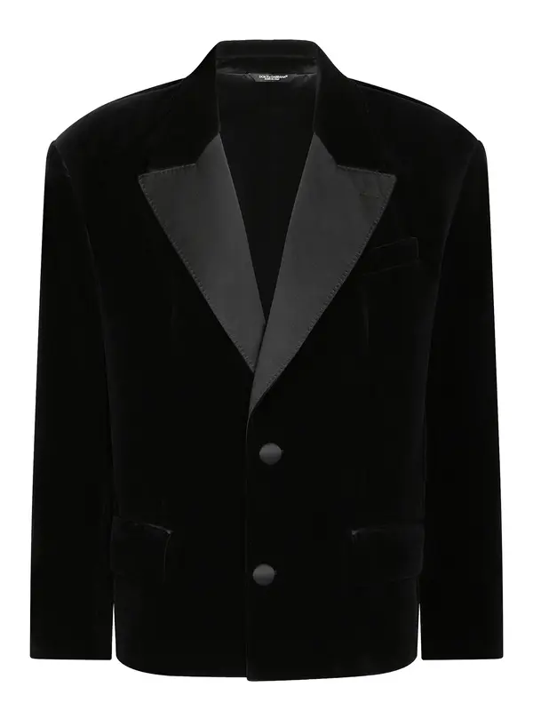 Dolce & Gabbana Oversize Single-breasted Velvet Jacket - Black