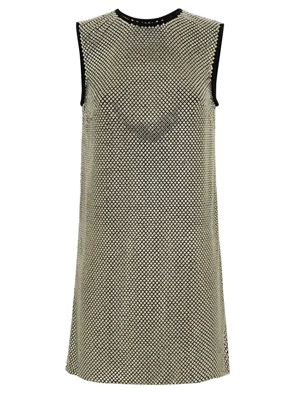 Dolce & Gabbana Short Crystal Mesh Dress - Gold