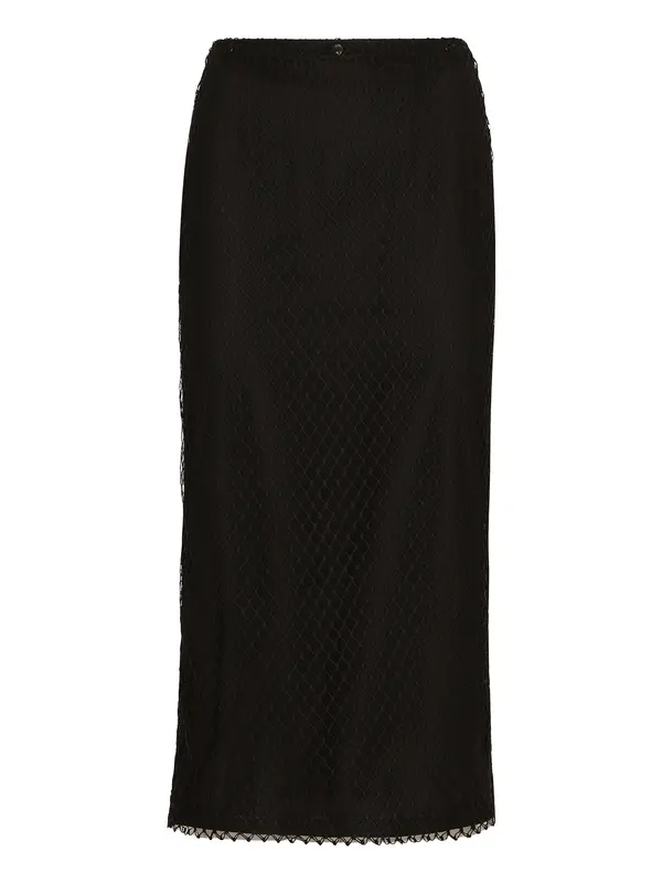 Dolce & Gabbana Mesh Pencil Skirt - Black