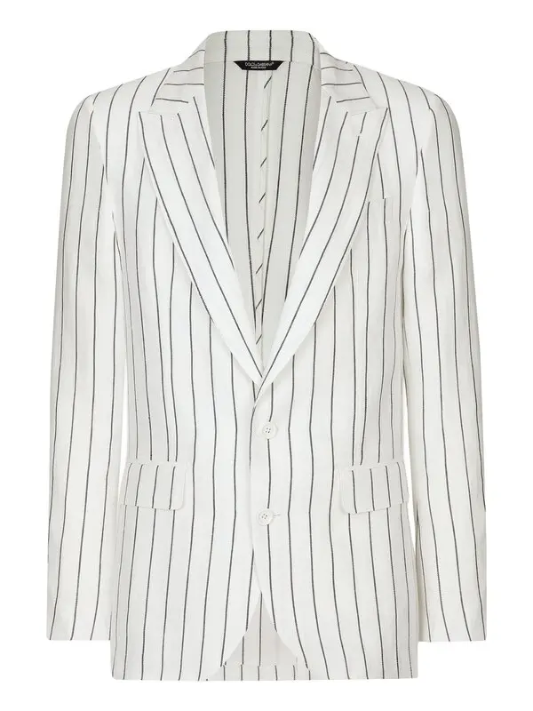 Dolce & Gabbana Single-breasted Linen Sicilia-fit Jacket - White