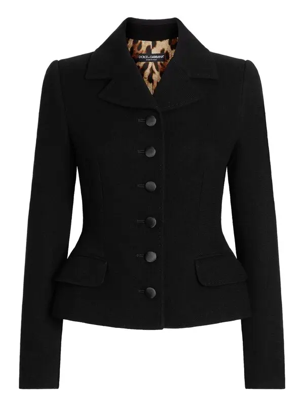 Dolce & Gabbana Single-breasted Virgin Wool Jacket - Black
