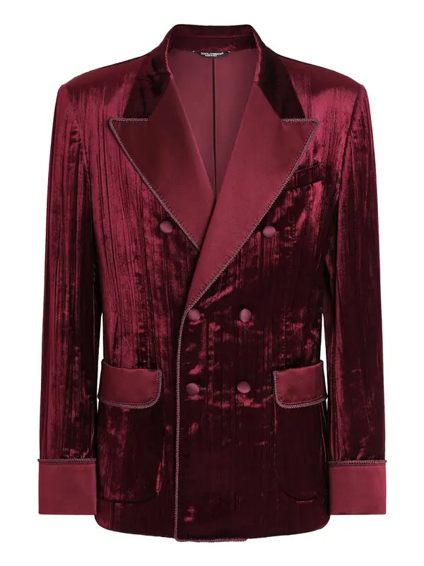 Dolce & Gabbana Double-breasted Velvet Jacket - Purple