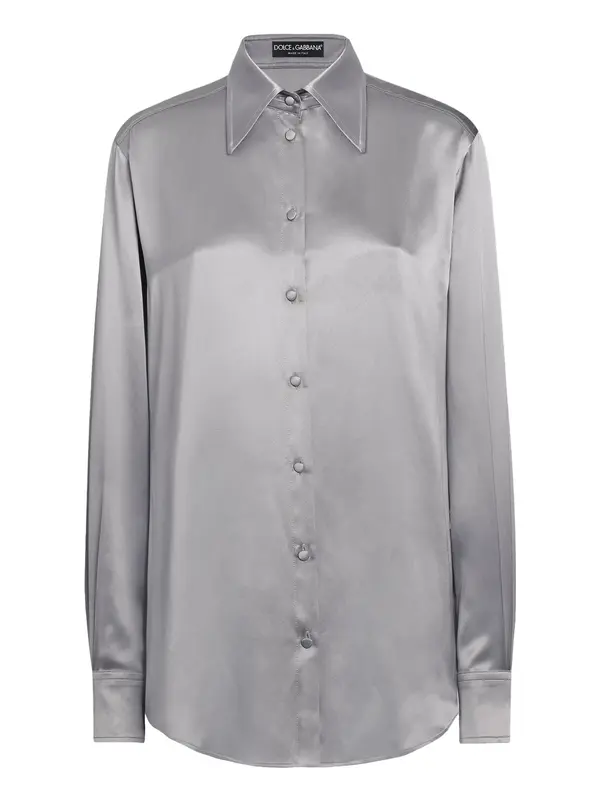 Dolce & Gabbana Silk Satin Shirt - Grey