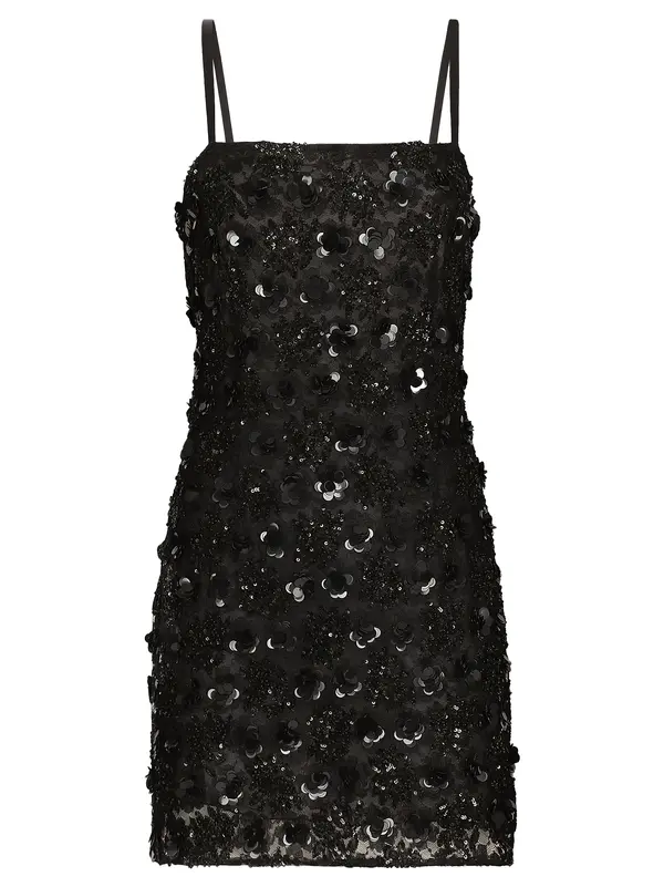 Dolce & Gabbana Sequin Embellished Mini Dress - Black