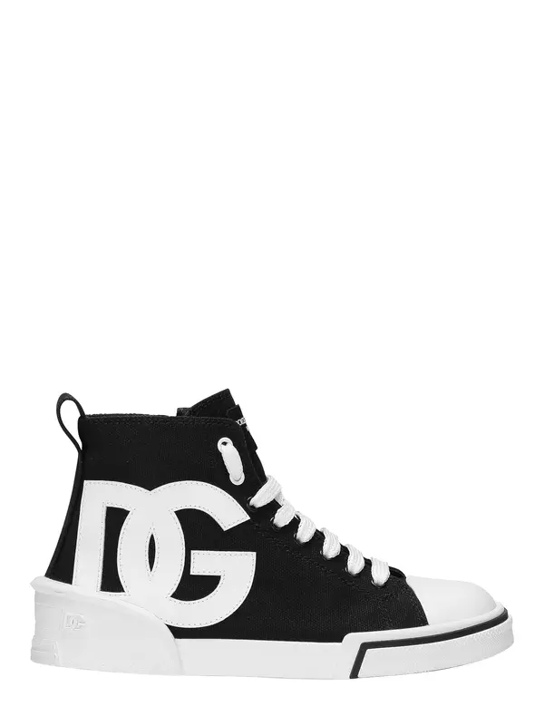 Dolce & Gabbana Canvas Portofino Space High-top Sneakers - Black