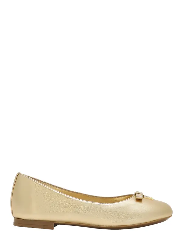 Dolce & Gabbana Foiled Nappa Leather Ballet Flats - Gold