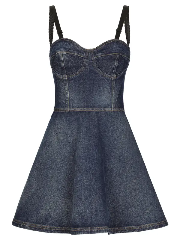 Dolce & Gabbana Short Denim Corset Dress - Blue