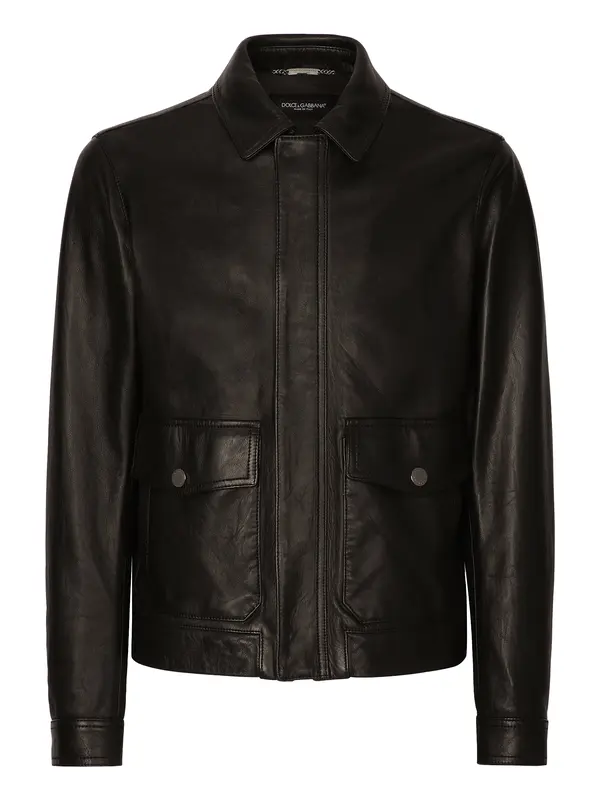 Dolce & Gabbana Lambskin Leather Jacket - Black