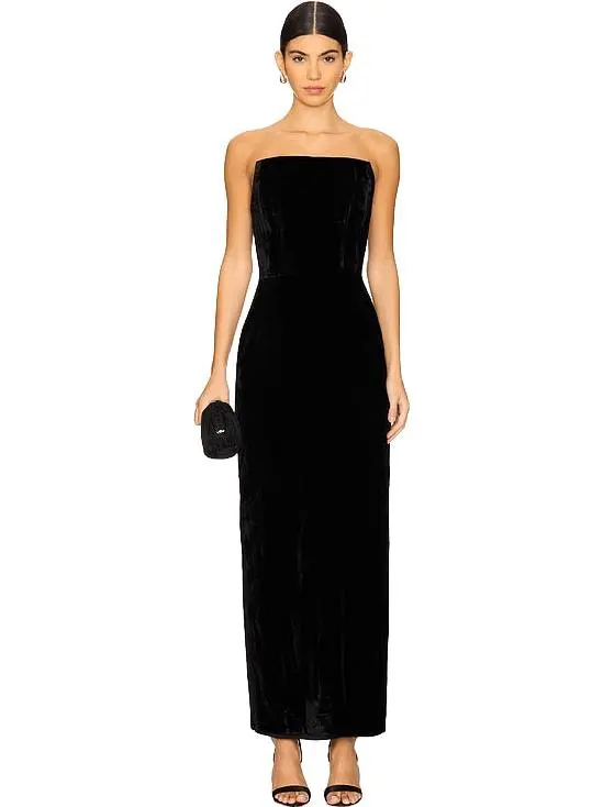 Lpa Emery Velvet Maxi Dress - Black