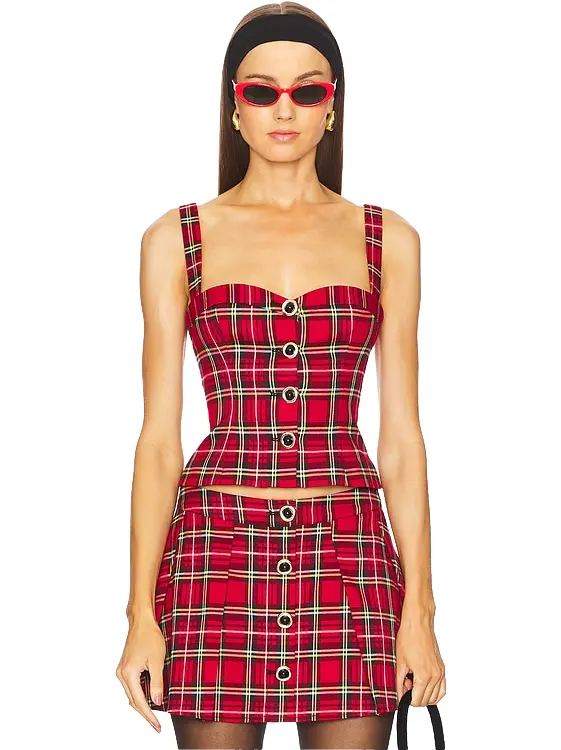 Majorelle Shane Top - Red Plaid