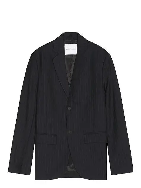 SAMSOE SAMSOE Sacho Blazer In Black - Black Pinstripe