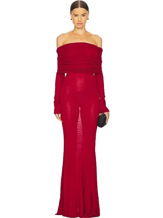 Lpa Marren Maxi Knit Dress - Red
