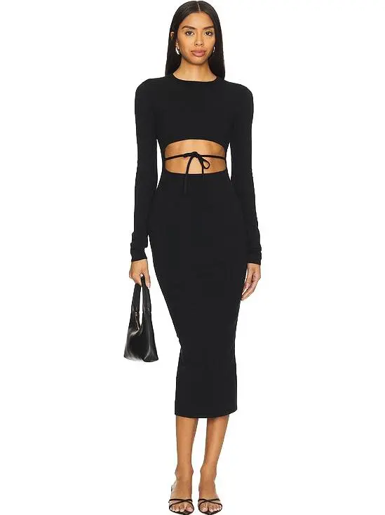 Lpa Romona Knit Midi Dress - Black