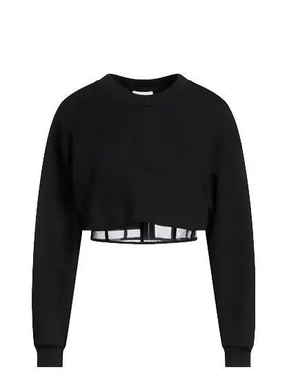 Alexander McQueen Sweatshirt With Tulle Detail - Black