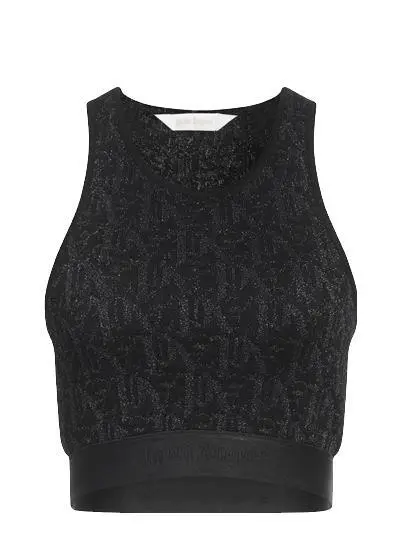 Palm Angels Cropped Knit Top - Black