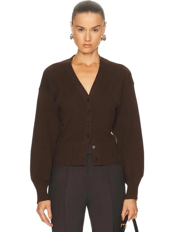 L'academie By Marianna Monnie Knit Cardigan - Chocolate Brown