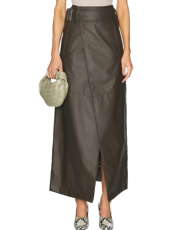 Burberry Front Slit Midi Skirt - Bramble