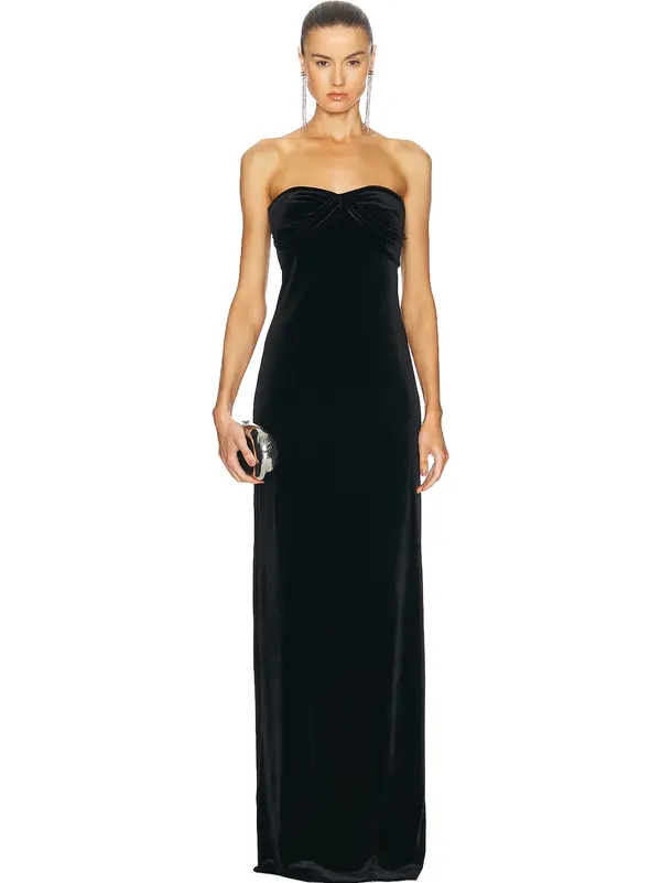 SEROYA Noela Velvet Gown - Black