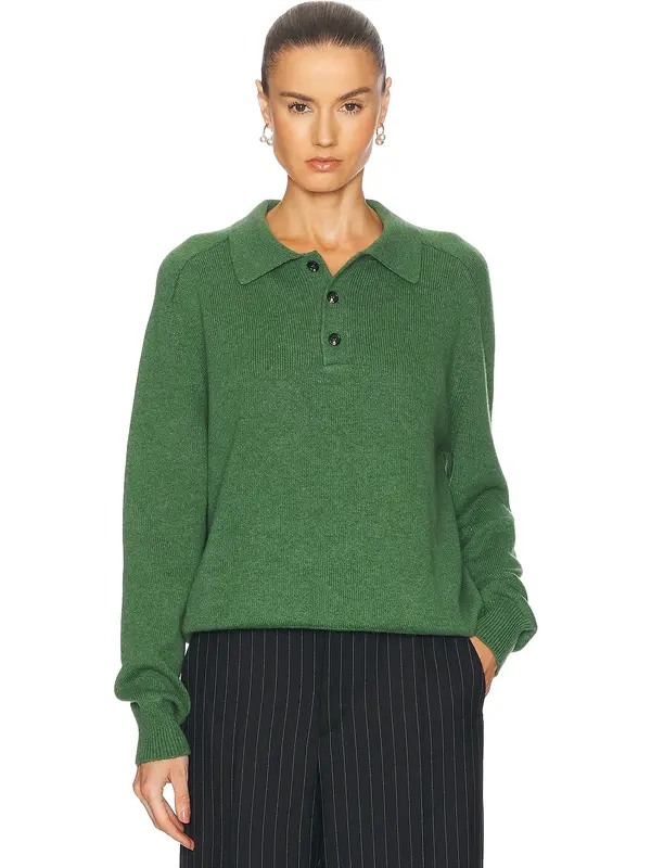 BODE Cashmere Polo Sweater - Green