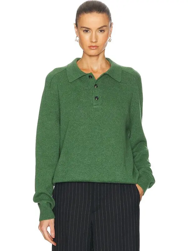 BODE Cashmere Polo Sweater - Green