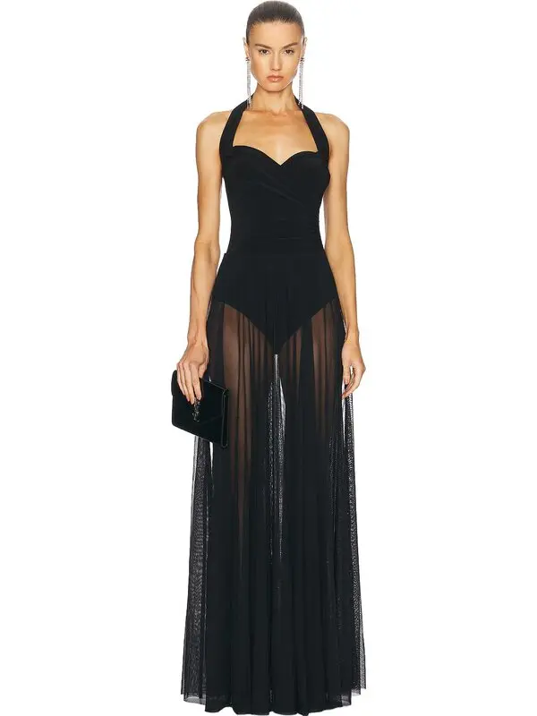 Norma Kamali Cayla Flared Gown - Black