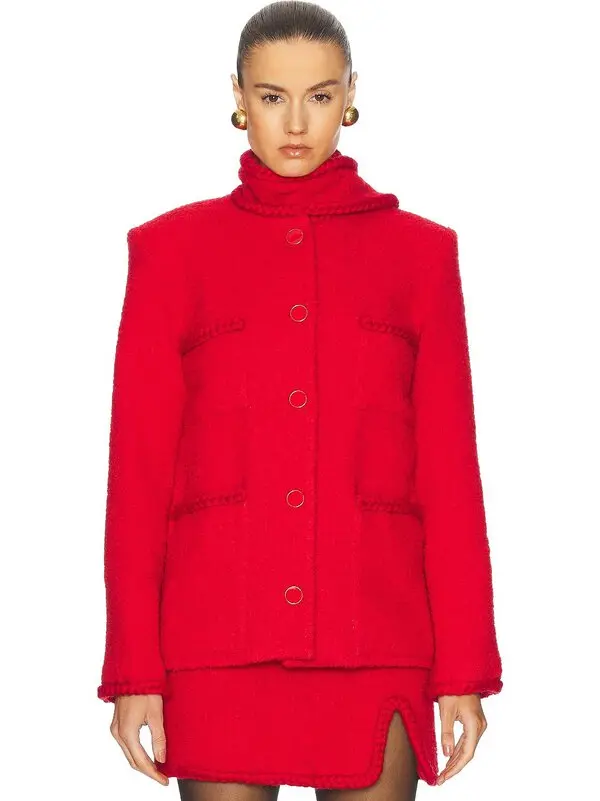 ROWEN ROSE Short Coat With Pockets - Red