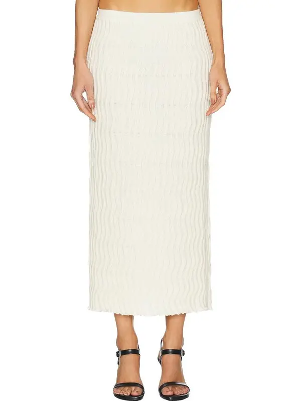 Bottega Veneta Rib Knit Midi Skirt - String