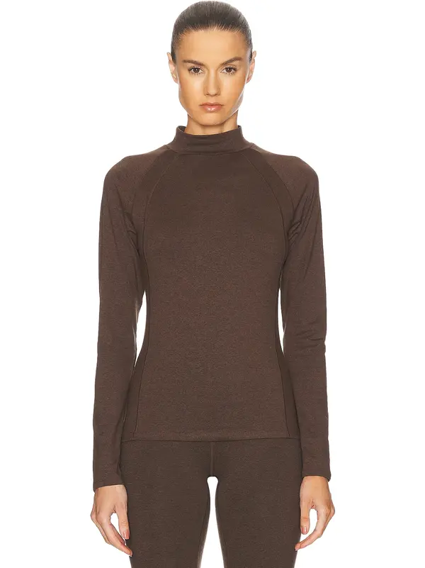 Varley Always Warm Base Layer Top - Deep Chocolate Marl