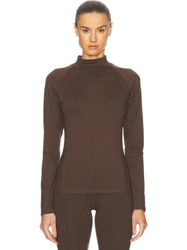 Varley Always Warm Base Layer Top - Deep Chocolate Marl