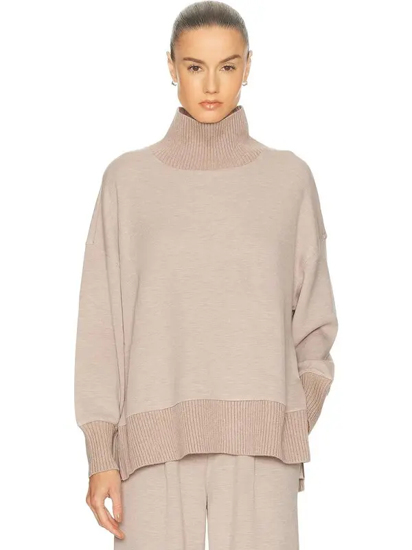 Varley Barker High Neck Sweater - Taupe Marl