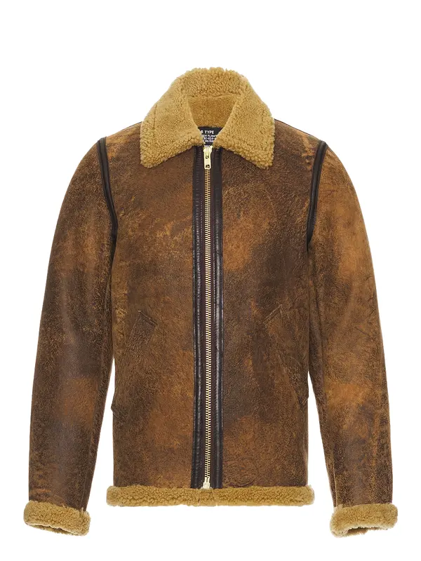 SCHOTT Sheepskin Jacket - Antique Brown