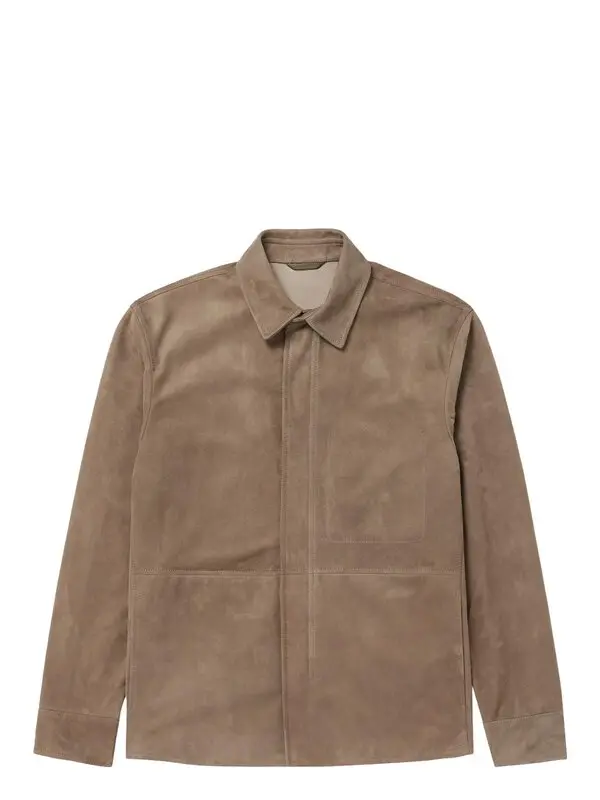 Loro Piana Kim Suede Overshirt - Brown
