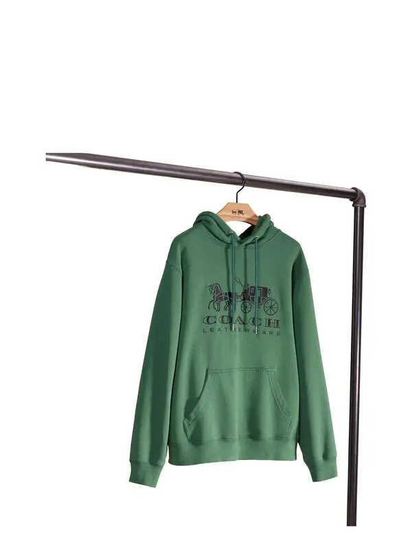 COACH Restored Horse And Carriage Organic Cotton Hoodie - Dark Pine