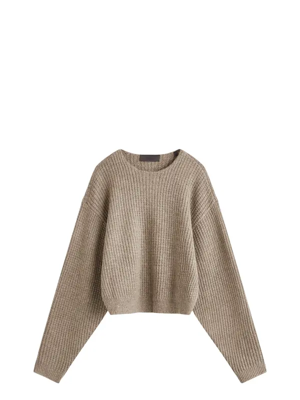 Fear Of God Heavy Waffle Cropped Sweatshirt - Heather Gray