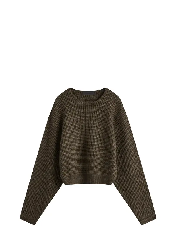 Fear Of God Heavy Waffle Cropped Sweatshirt - Brown