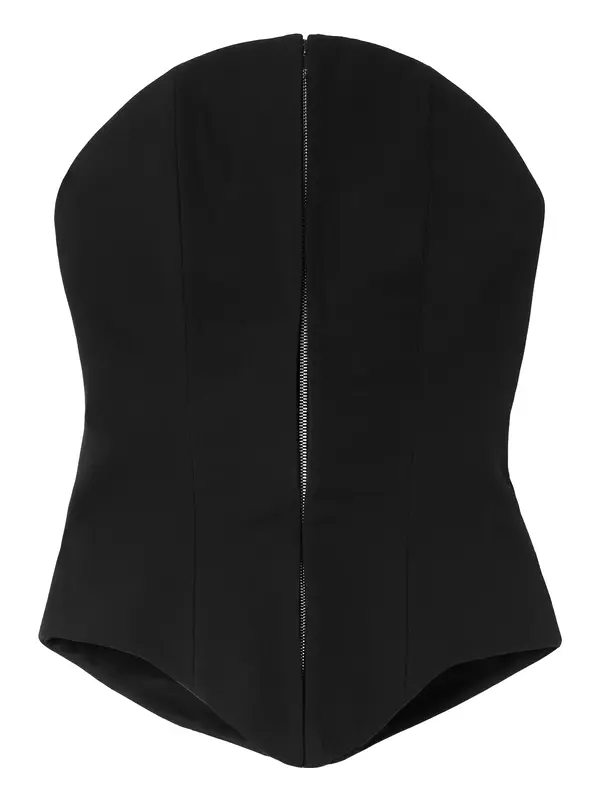 Alexander McQueen Wool Bustier Top - Black