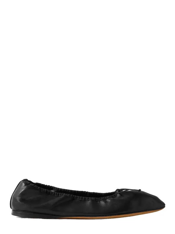THE ROW Awar Leather Ballet Flats - Black