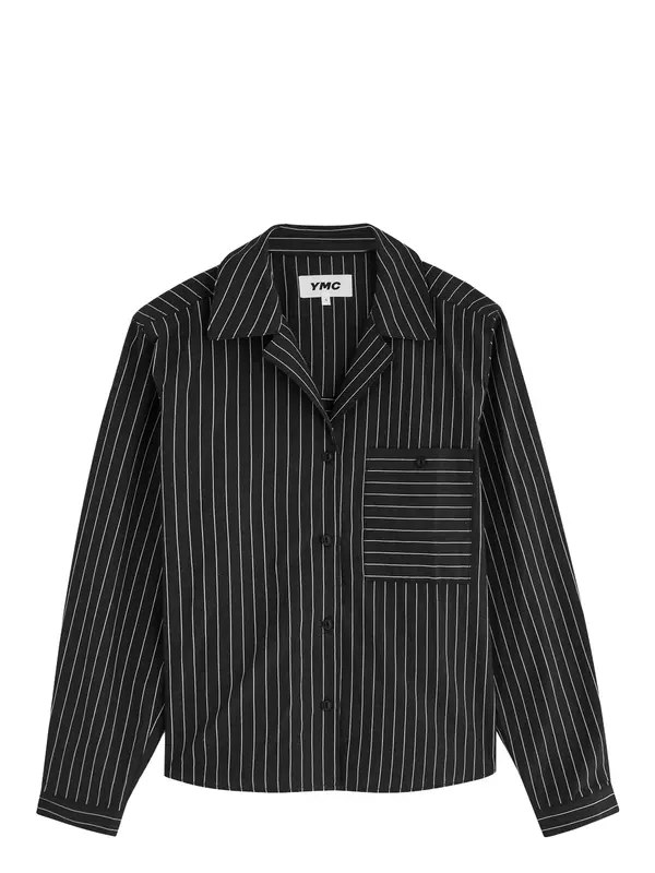 You Must Create Annie Striped Cotton-blend Shirt - Black And White