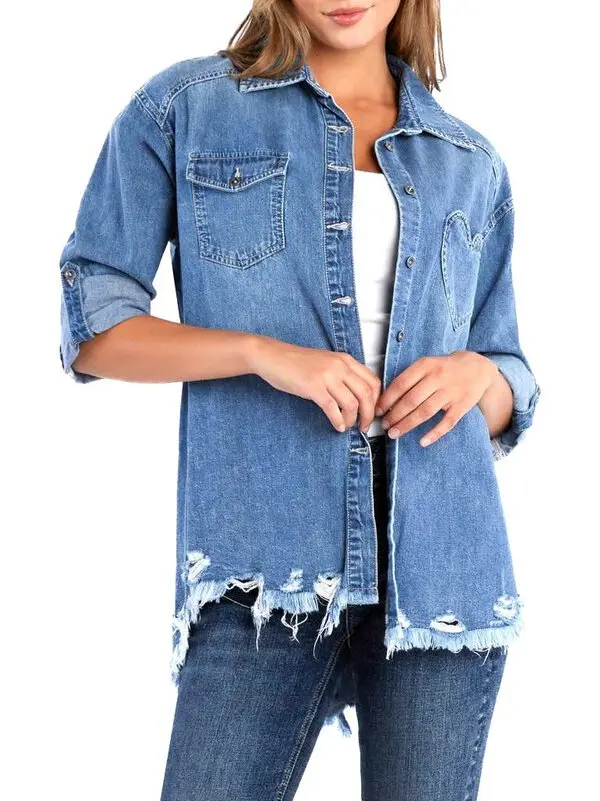 BILLY T Heart Pocket Denim Shirt - Vintage Denim