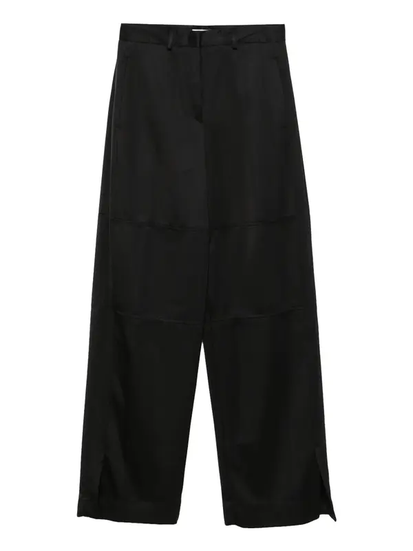 JIL SANDER Silk Twill Trousers - Black