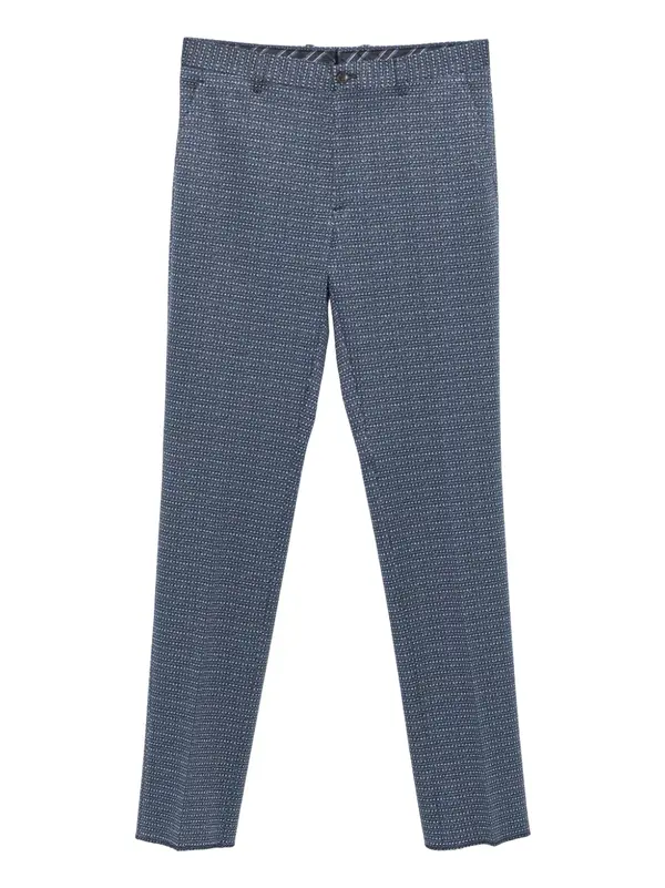 Etro Patterned Jacquard Trousers - Blue