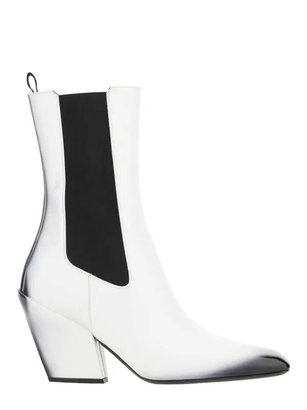 Prada 100mm Leather Chelsea Boots - White